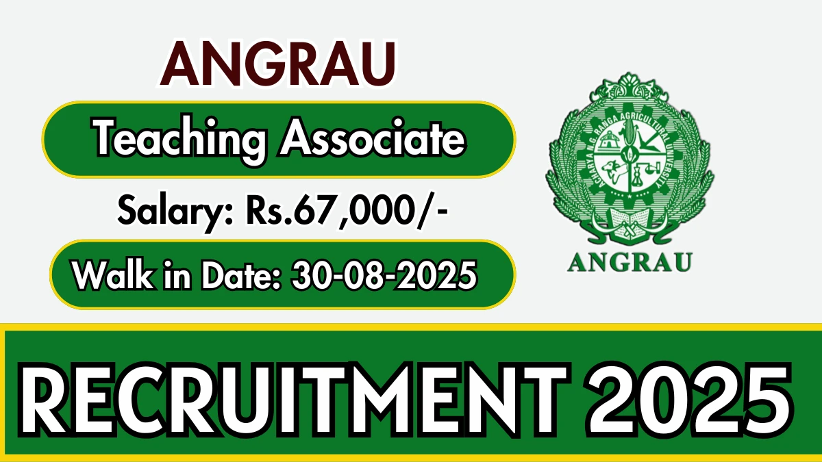 ANGRAU Teaching Associate Recruitment 2025 – Walk