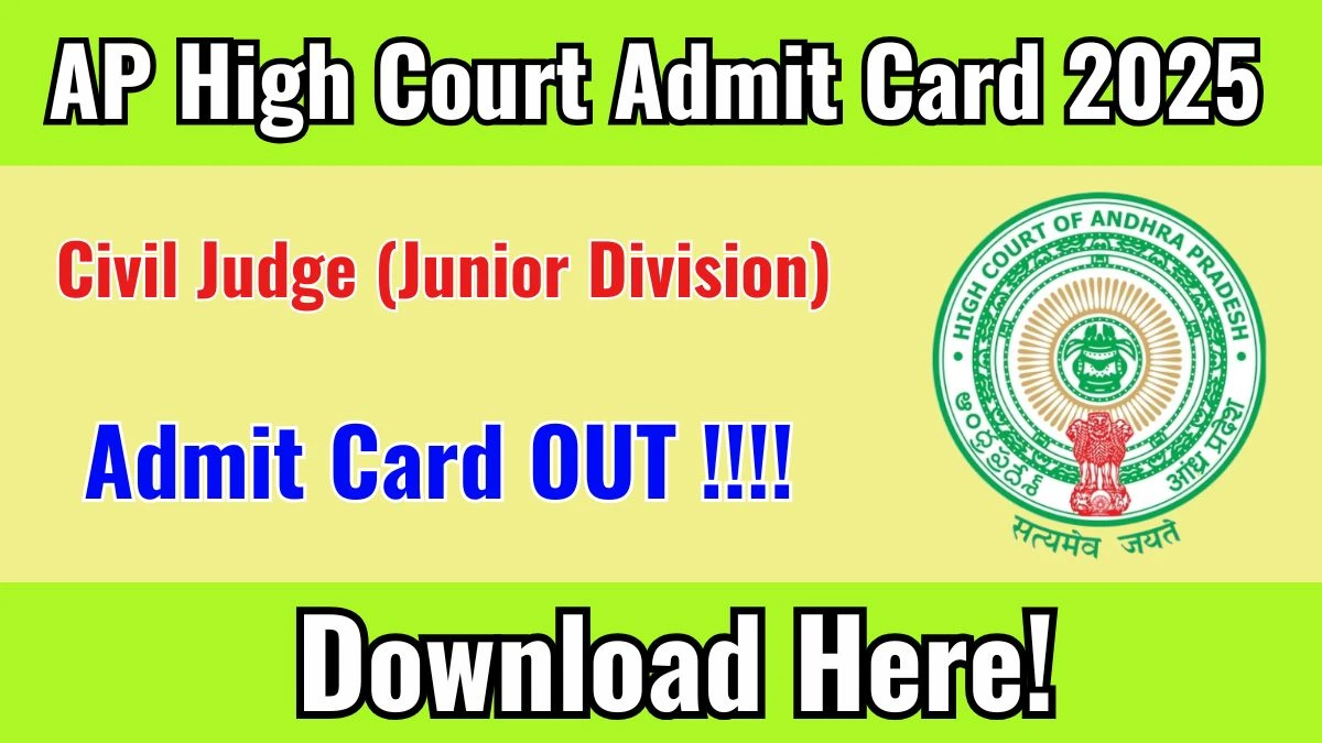 AP High Court Civil Judge (Junior Division) Admit Card 2025 OUT Download Hall Ticket at aphc.gov.in