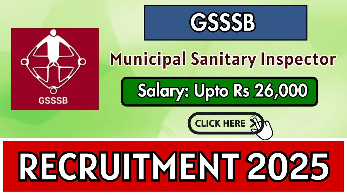 GSSSB Municipal Sanitary Inspector Recruitment 2025 - Apply Online for ...