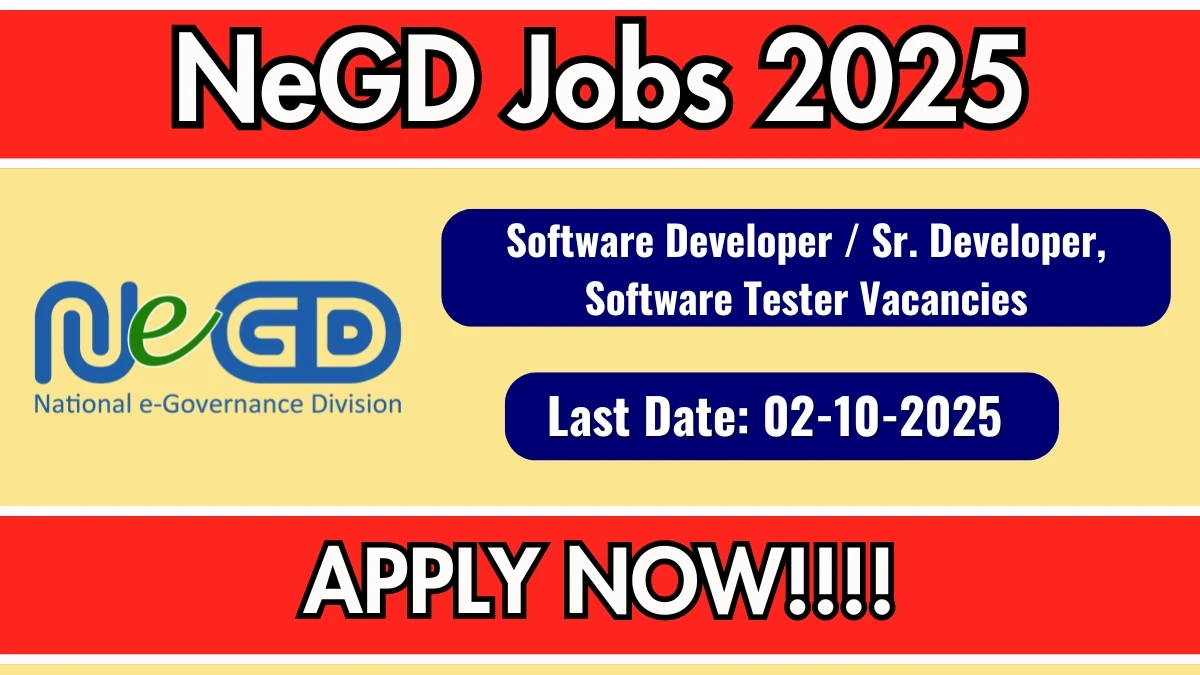 NeGD Recruitment 2025 - Apply Online for 02 Software Developer ...