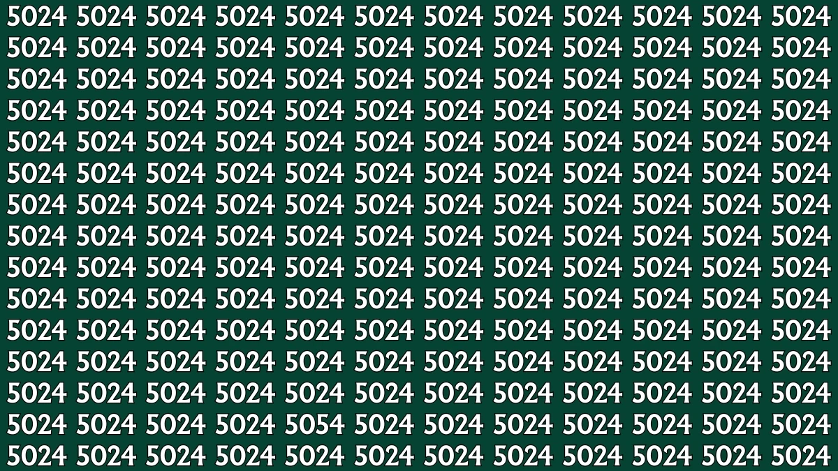 Optical Illusion: Within 9 Seconds Spot The Number 5054 among 5024s