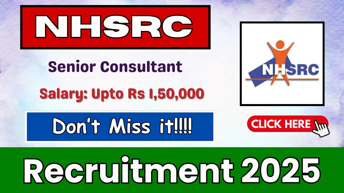 NHSRC Senior Consultant Recruitment 2025 - Apply Online