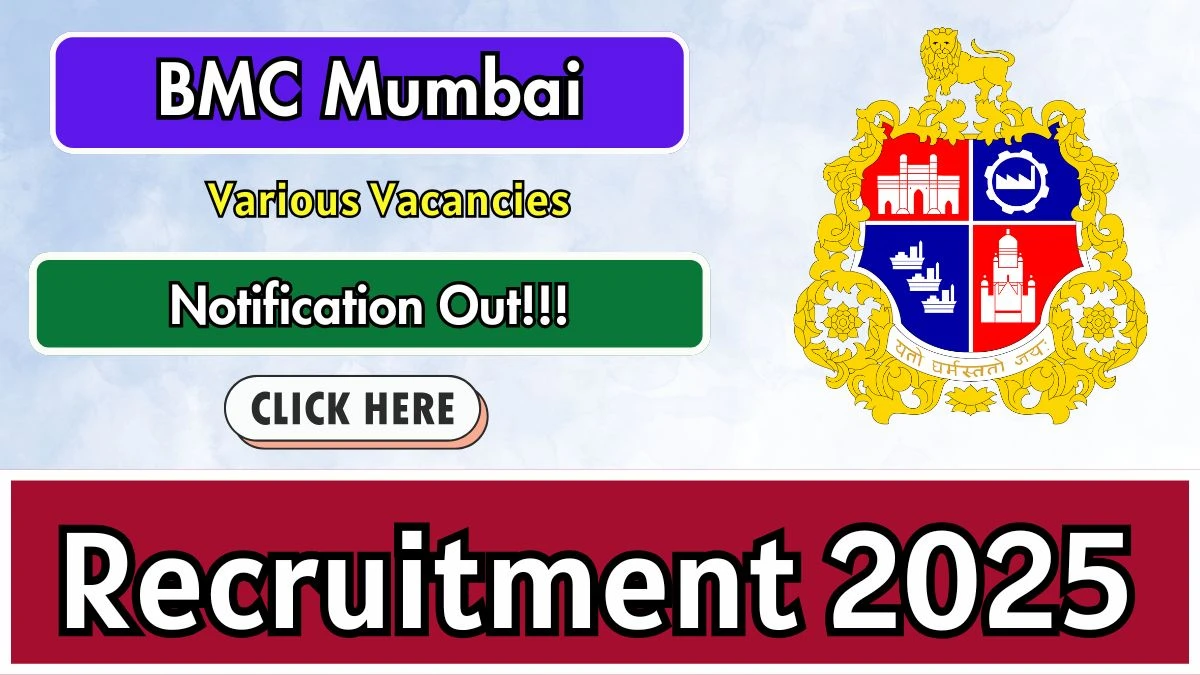 BMC Mumbai Recruitment 2025 - Apply Online for Medical Officer, Nurse ...