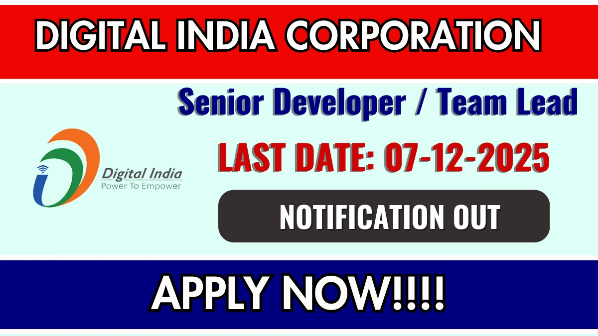 Digital India Corporation Recruitment 2025 - Apply Online for 01 Senior ...