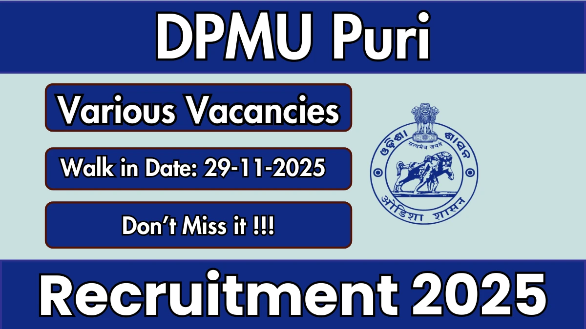 DPMU Puri Recruitment 2025 – Walk in for 22 AYUSH MO, Physiotherapist ...