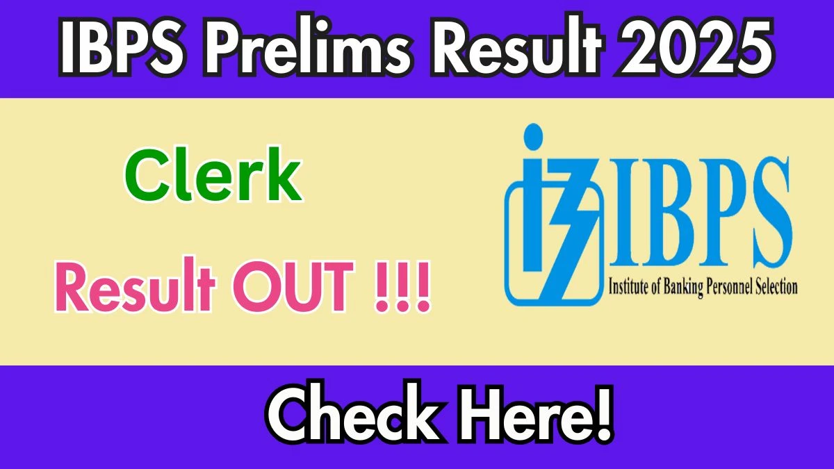 IBPS Clerk Prelims Result 2025 OUT (Direct Link) - Download Scorecard ...