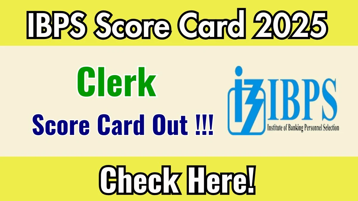 IBPS Clerk Prelims Score Card 2025 Declared: Download at ibps.in
