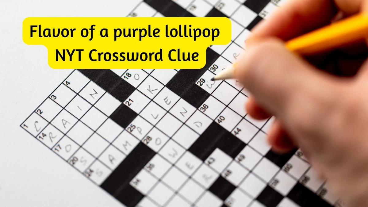 Flavor of a purple lollipop NYT Crossword Clue
