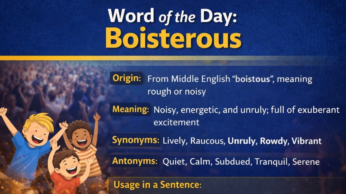 Word of the Day: Boisterous with Meaning and Definition