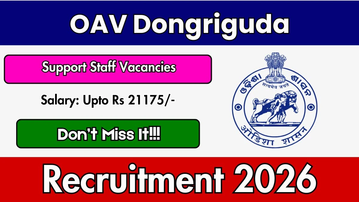 OAV Dongriguda Support Staff Recruitment 2026 - Apply Offline for ...